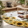 Cow Animal 3FT Round Area Rugs Yellow Sunflower Farmhouse Daisy ...