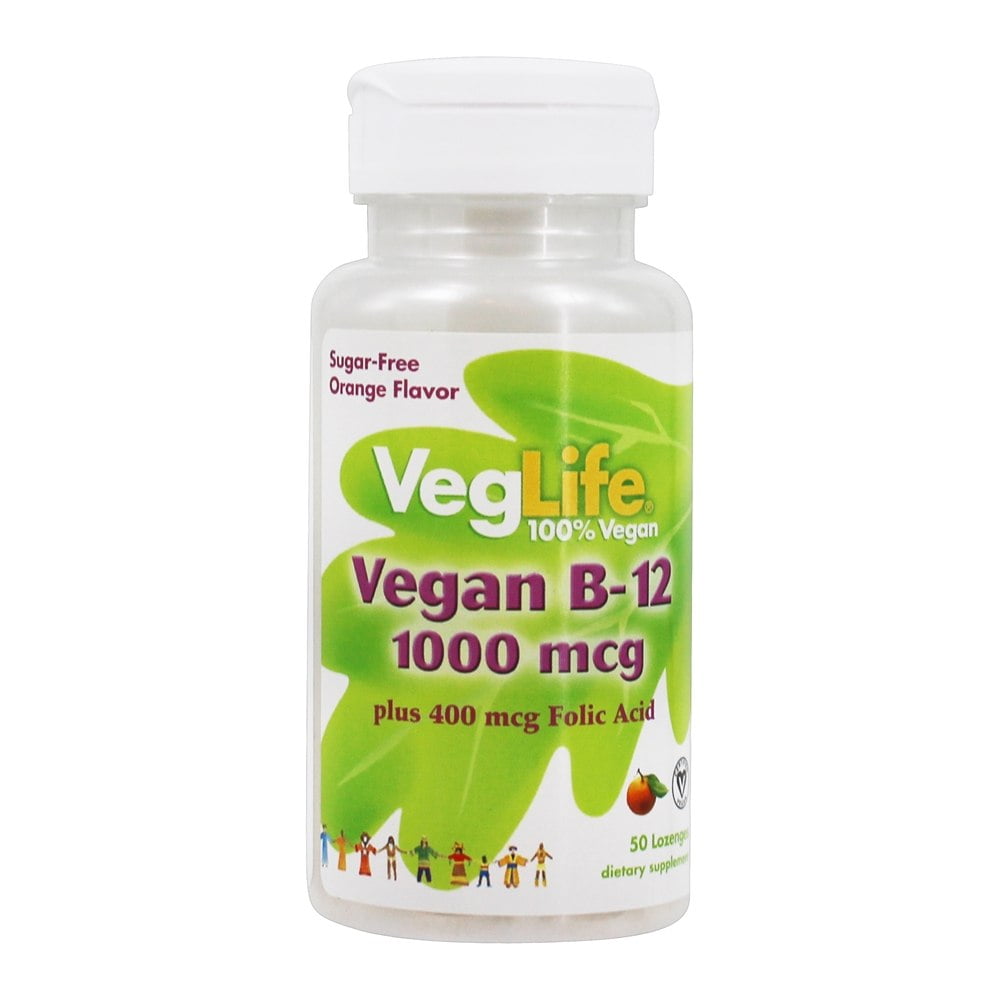 VegLife Vegan B12 + Folic Acid 1000mcg | Energy Metabolism, Heart ...