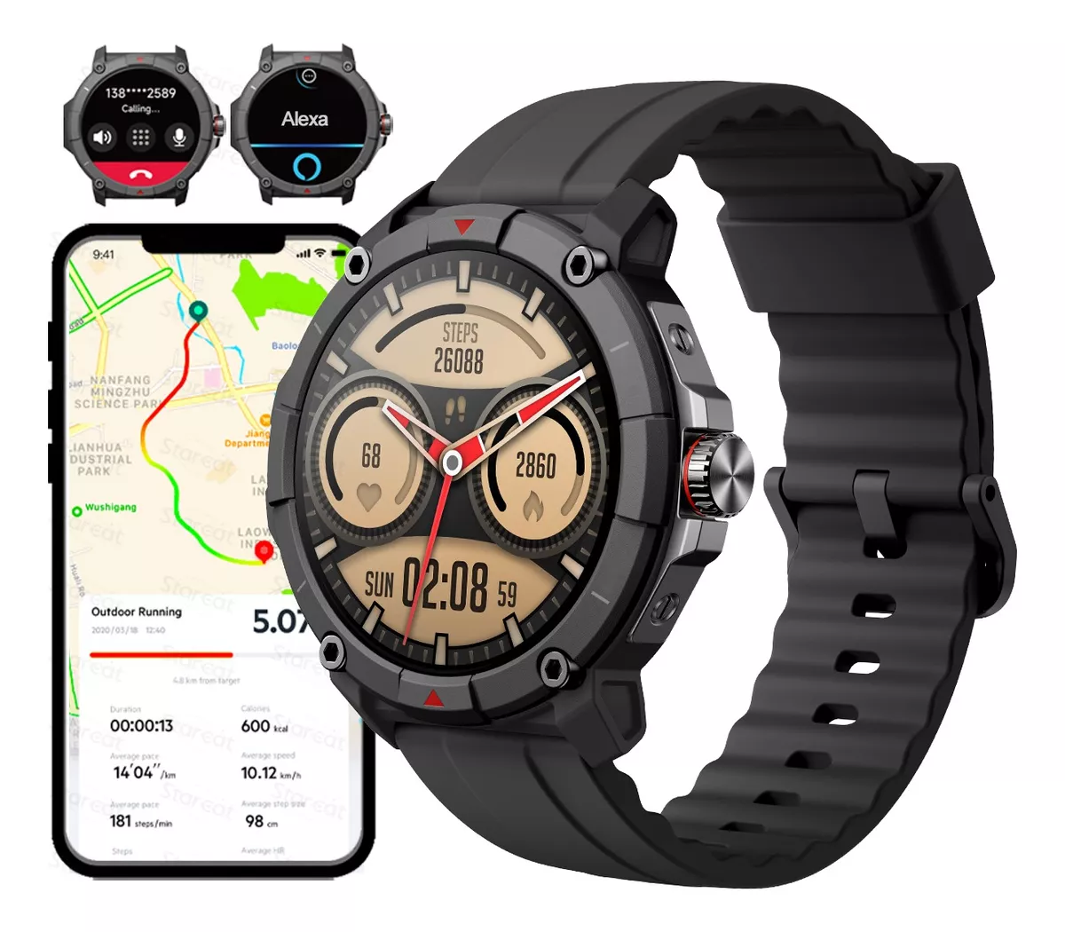Reloj Inteligente Gps Deporte 5atm Bt Llamadas Alexa | Walmart en línea