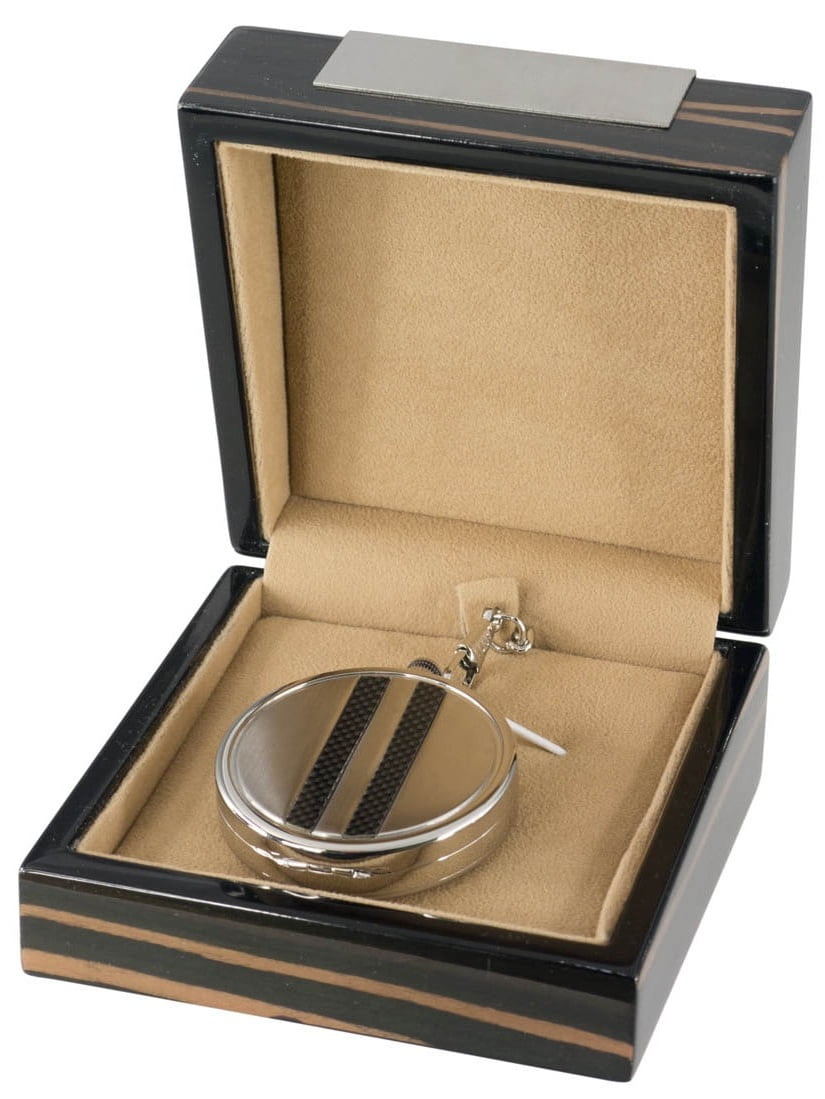 Visol Turbo Black Dial Carbon Fiber Pocket Watch with Gift Box ...