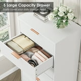 Homfa White 6 Drawer Dresser for Bedroom, 45.7''H Modern Wood Storage ...