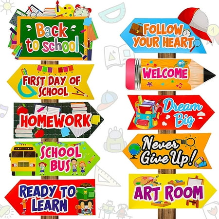 HSD 20 Pieces Back to School Party Sign Back to School Directional ...
