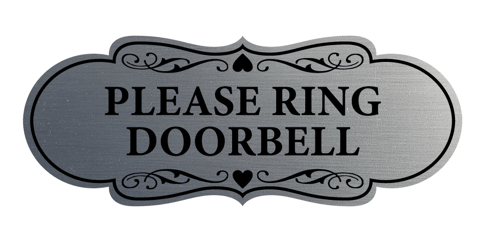 Signs ByLITA Designer Please Ring Doorbell Sign (Brushed Silver ...