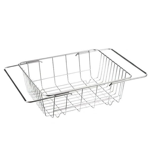 Viugreum Telescopic Drain Basket Expandable Over Sink Dish Drying