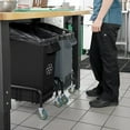 Under-Counter Trash Can, 23 Gallon, Black, Rectangular, Polypropylene ...