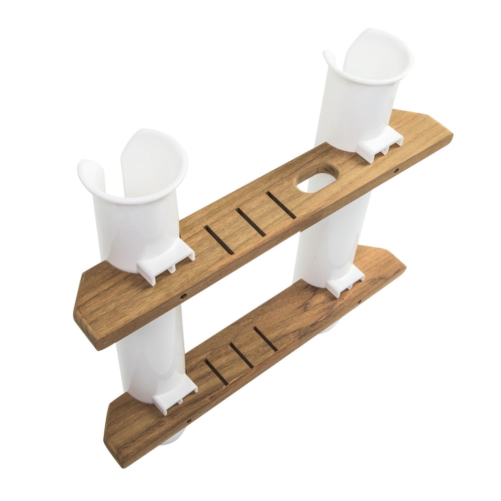 Whitecap 63448 Teak Two-Tube Tournament Rod Storage Holder - Walmart.com
