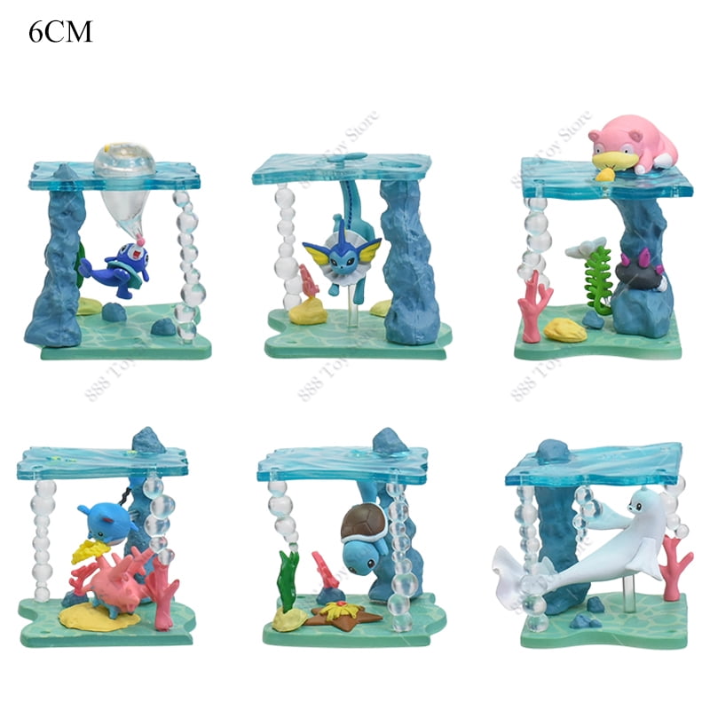 Juego de 6 figuras de Pokémon de Anime, elfo, bola, Eevee, taza de té ...