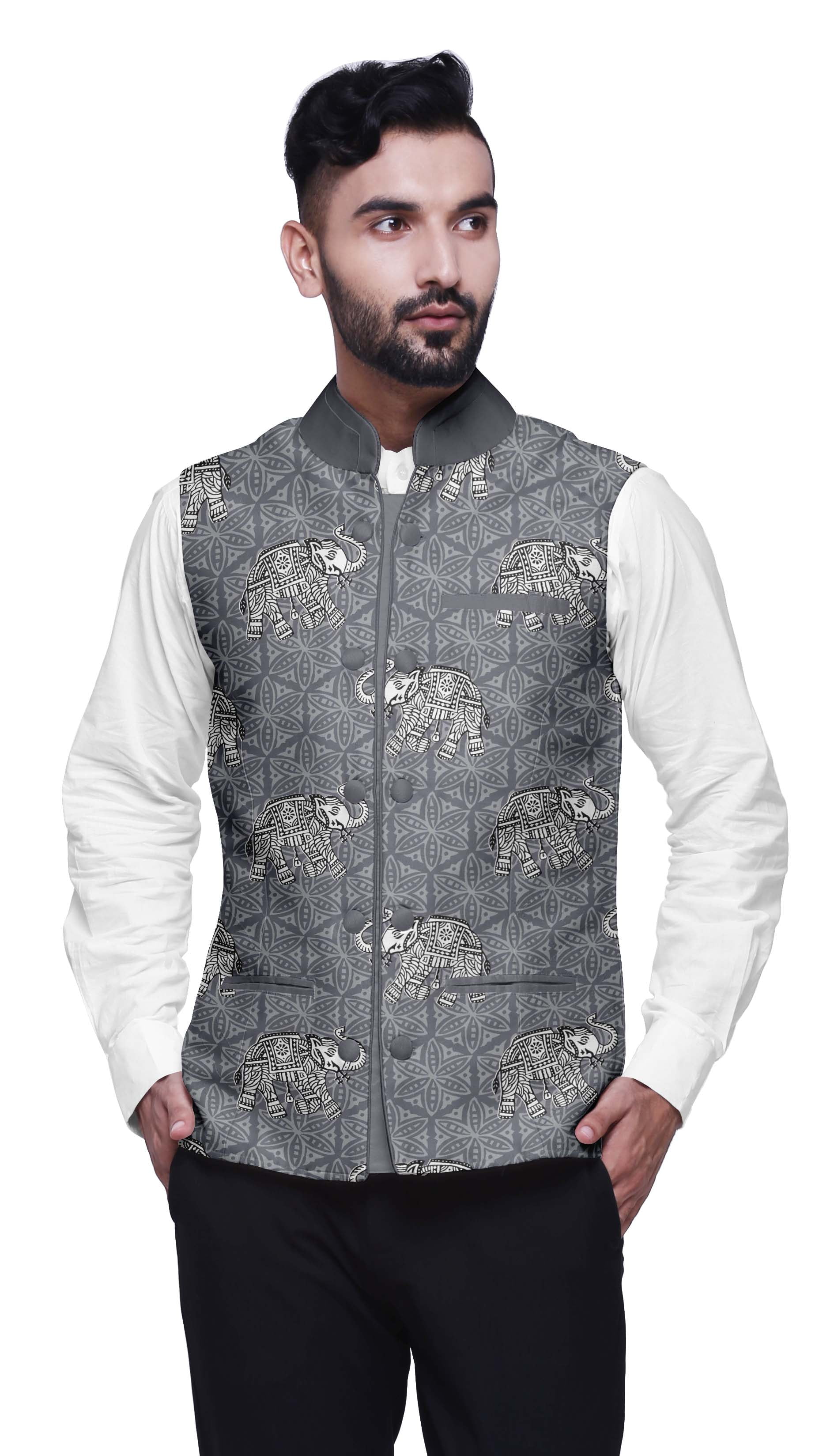 Atasi Casual Jacket For Men Printed Nehru Jacket Mens Wedding Indian ...