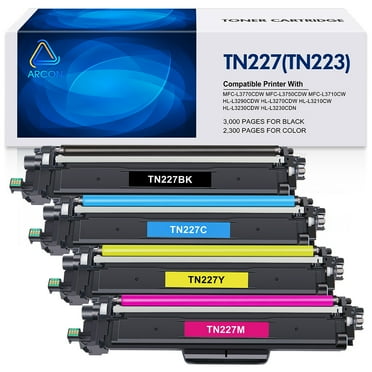 TN-227 High Yield Toner Cartridge 5-Pack Compatible for Brother TN227 ...