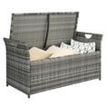 iTopRoad 125L/33 Gal Iron Frame Rattan Wicker Storage Box for Patio ...