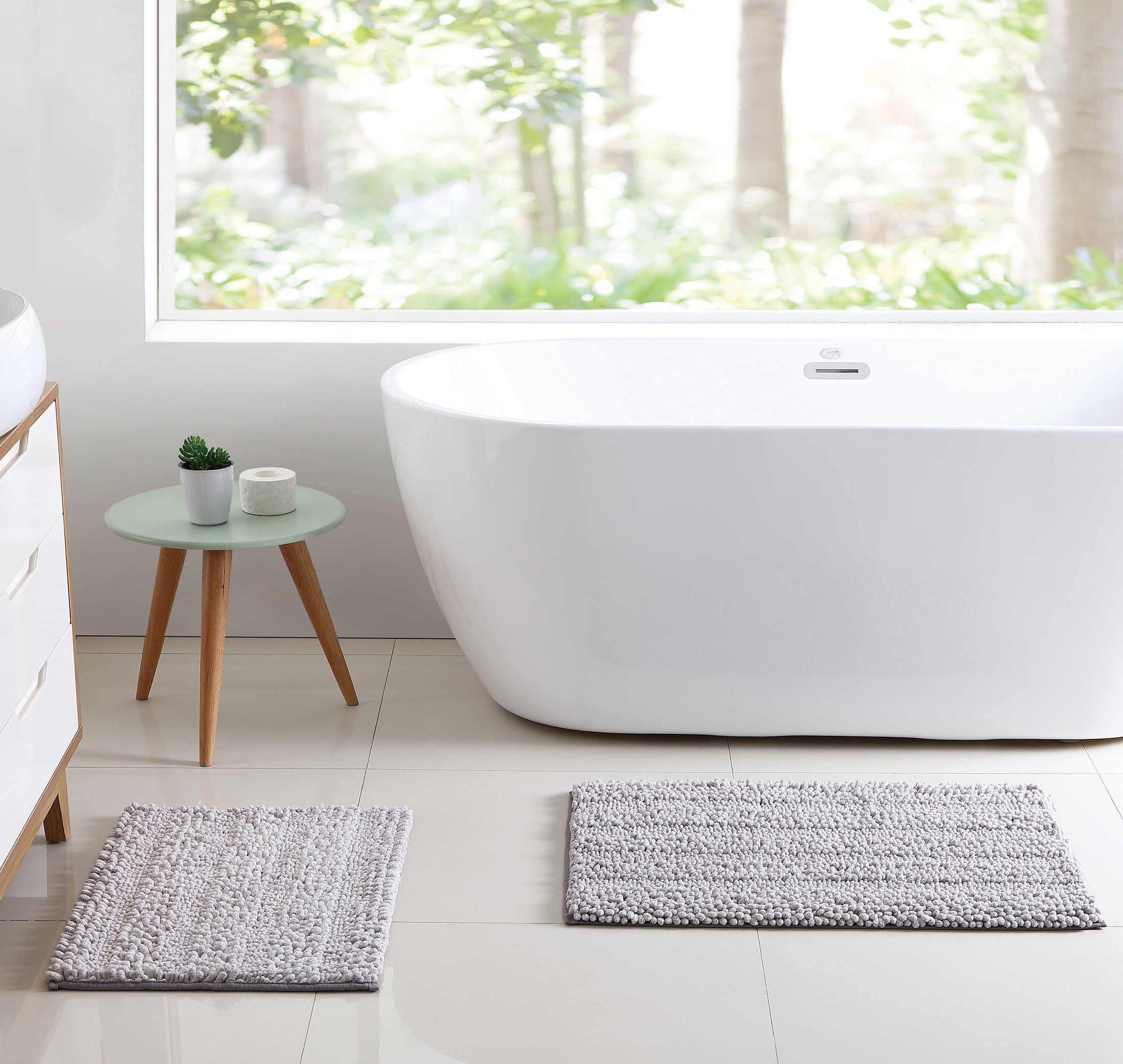 Better Homes & Gardens Heathered Noodle Striped Bath Rug Set, Soft ...