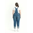 A3 Denim Women's Plus Size Stretch Denim Overalls with Cuffs - Walmart.com