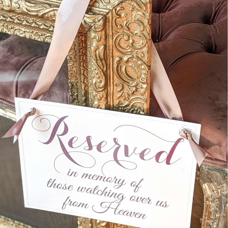 Wedding Ceremony Decoration In Loving Memory Wedding Chair Sign ...