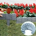 40pcs Imitation Stone Garden Fence - Grey Plastic Cobblestone Effect ...