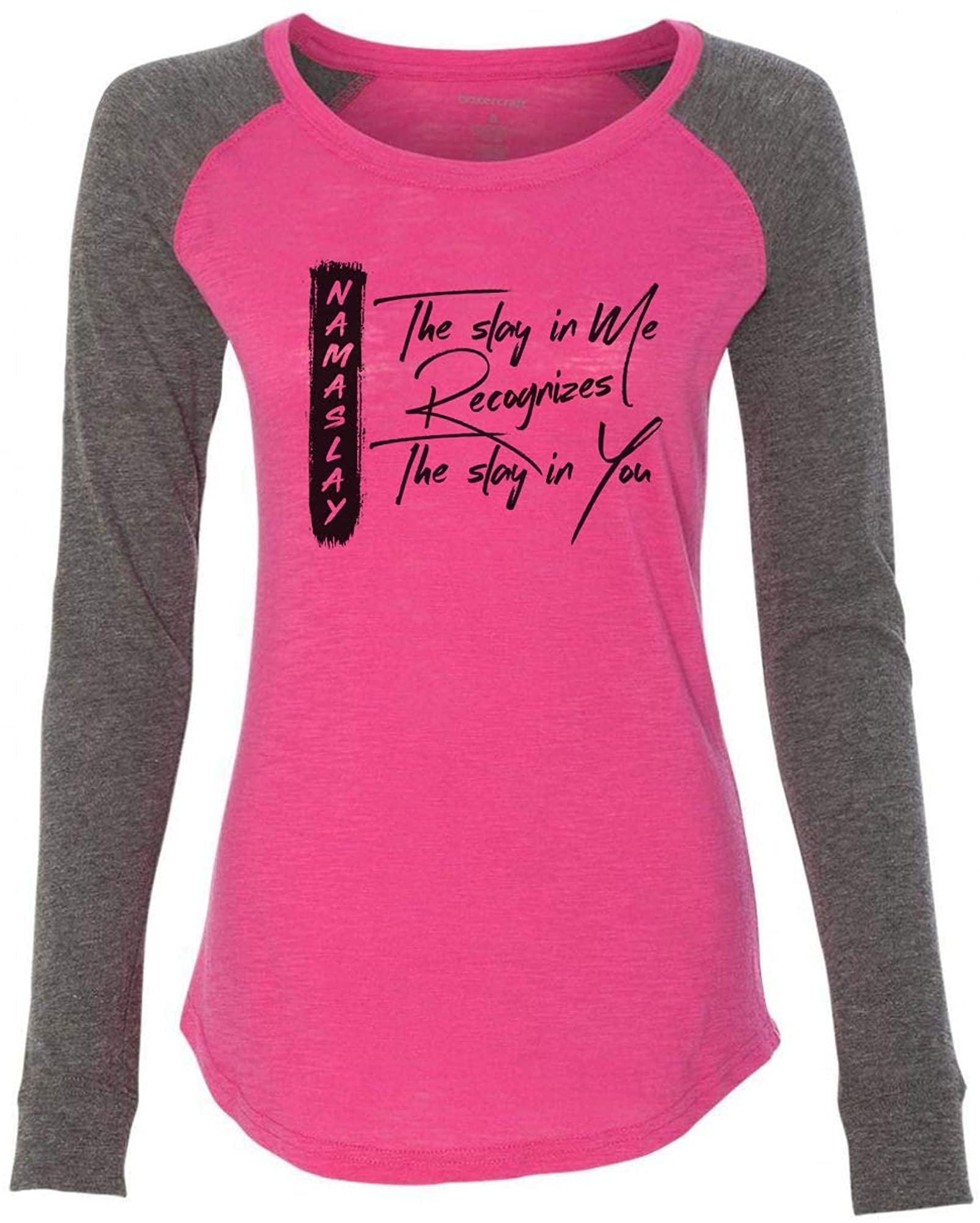 Womens Funny Workout Raglan The Slay in We. Patched - Namaste Yoga Gift ...