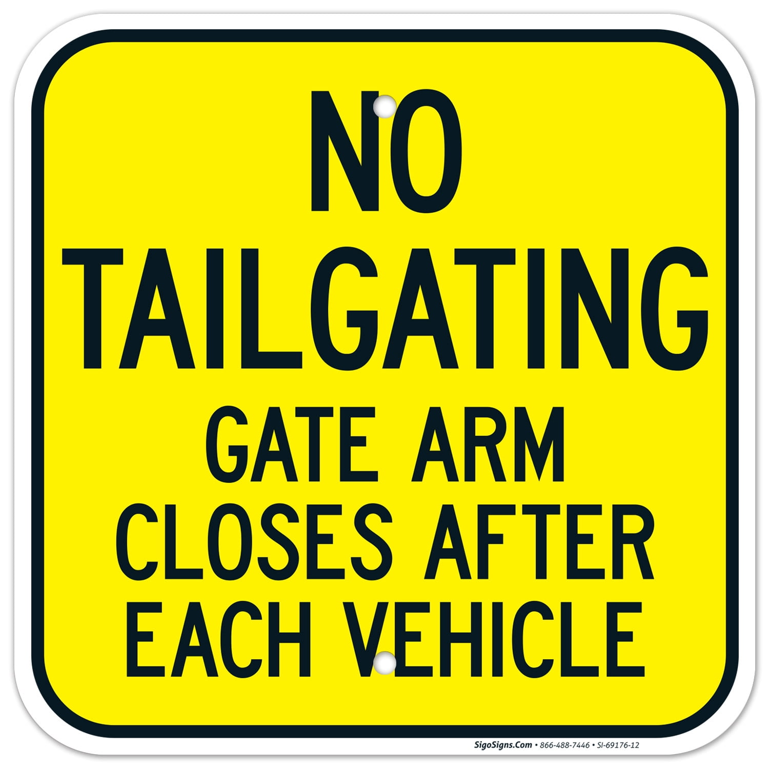 Gate Arm Closes After Each Vehicle No Tailgating Sign, - Walmart.com