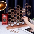 1Set Honeycomb Grid Wood Earring Display Stands Earring Hook Storage ...
