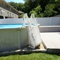 "Vinyl Works AF Strong Adjustable 24"" Swimming Pool Ladder with Gated ...