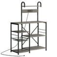 Walsunny Kitchen Bakers Rack with Power Outlet,Industrial Kitchen ...