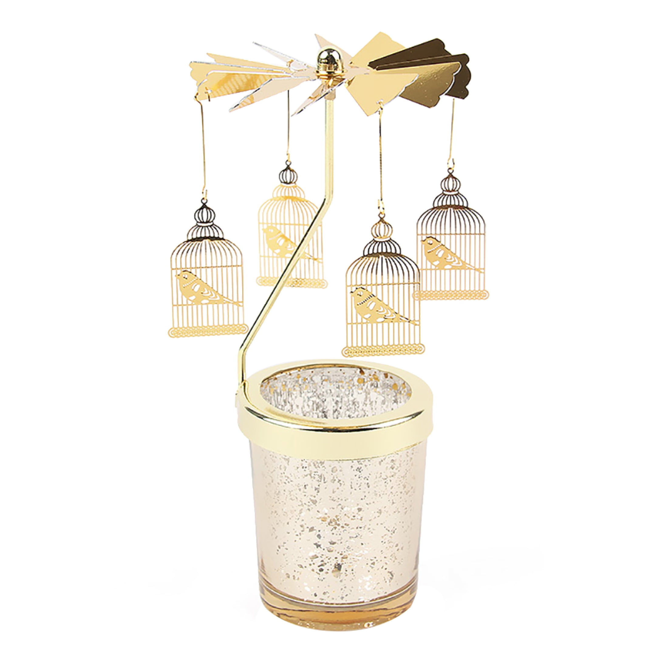EUBUY Gold Candlesticks Rotating Romantic Rotation Spinning Carrousel ...