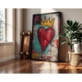 Affixzi Neo-Expressionist Graffiti Heart Wall Art, Urban Crowned Print ...