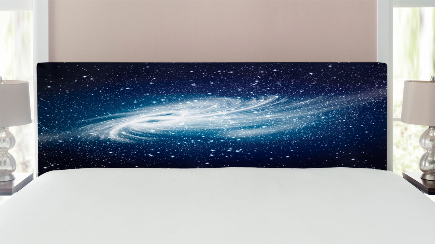 Outer Space Headboard, Spiral Galaxy Image Space and Stars Celestial ...