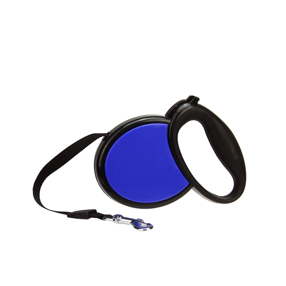 Ergonomic Solid Black and Cobalt Blue Retractable Dog Leash - 33 Pound ...