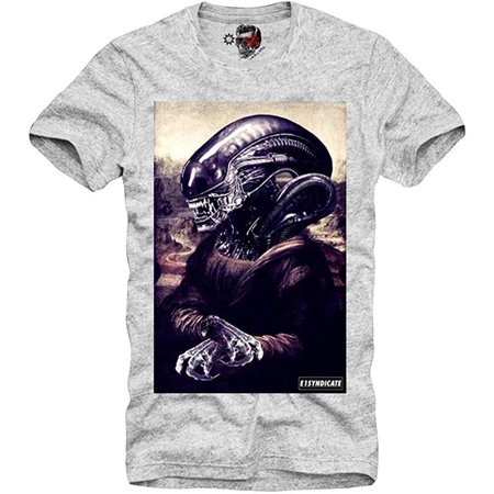 T Shirt Mona Lisa Predator Alien ET UFO Space Invaders Atari | Walmart ...