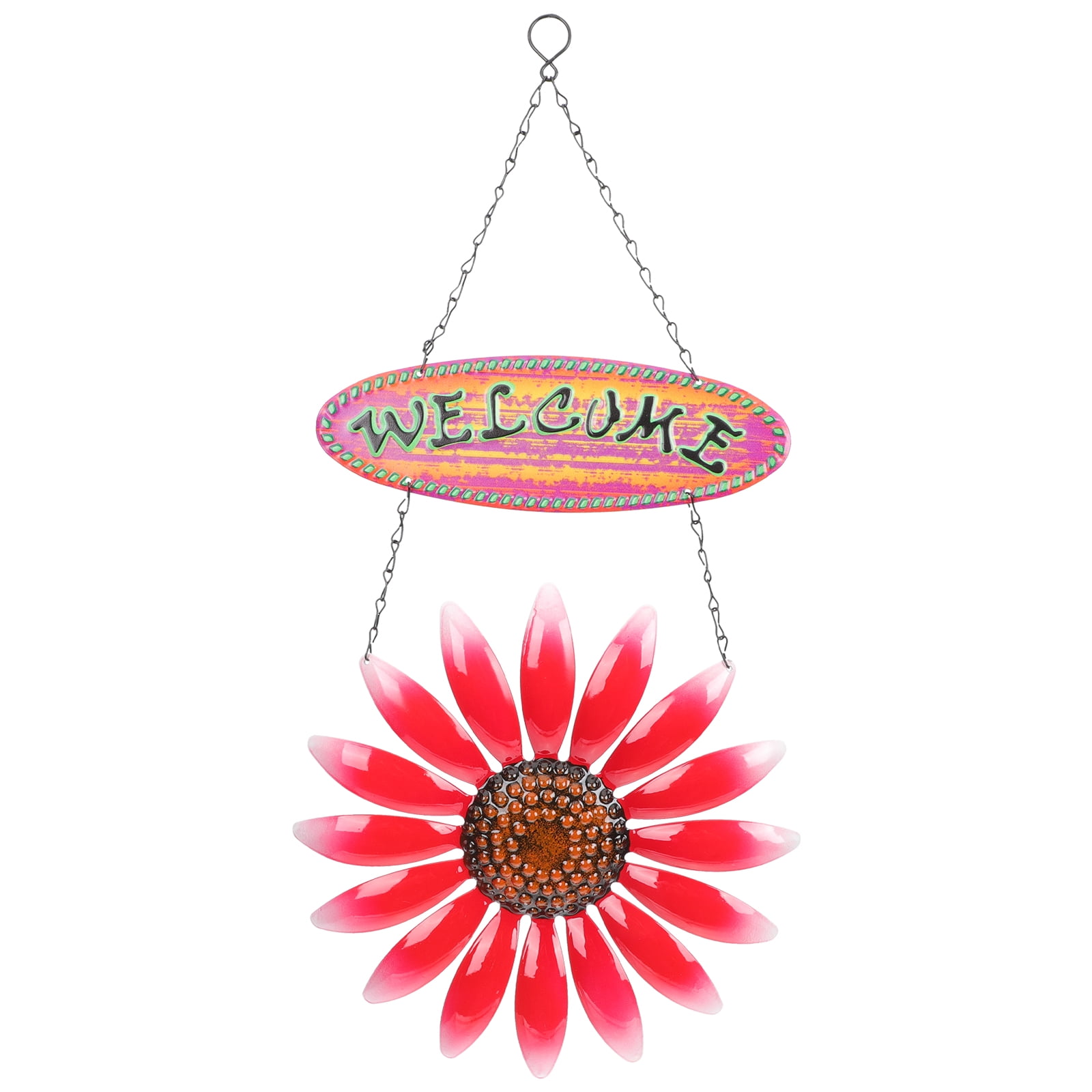Welcome Sign Iron Craft Ornament Flower Design Door Sign Welcome ...