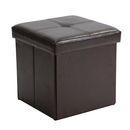 Simplify Folding Storage Ottoman, Toy Box Chest, Faux Leather,Tufted ...