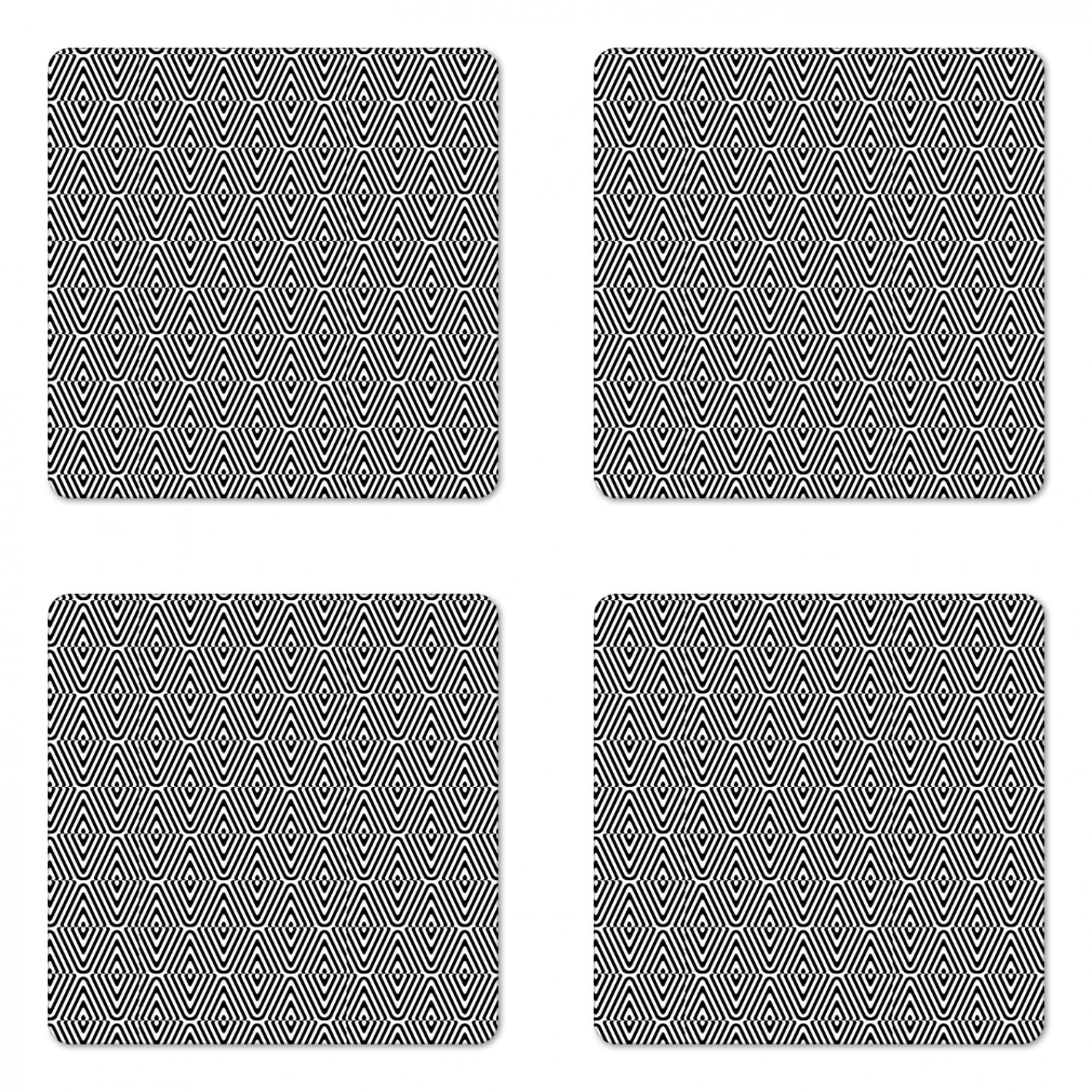 Abstract Coaster Set of 4, Contemporary Mosaic Design Bohemian Style ...