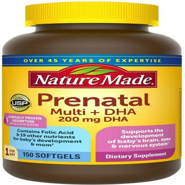 Nature Made Prenatal + DHA, 200 mg Softgels 150ct. - Walmart.com