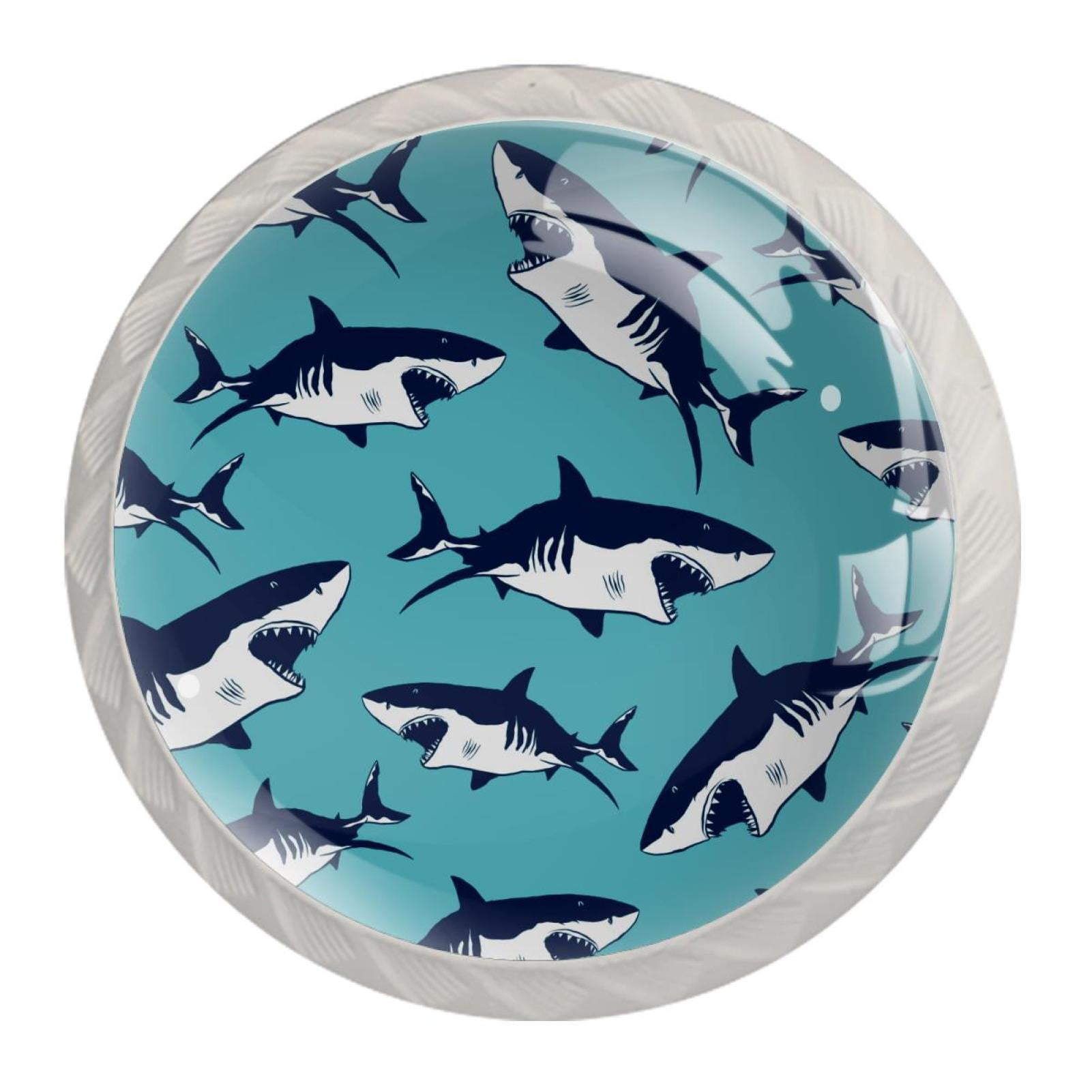 4 Pcs Shark Knobs for Kitchen Cabinet Cupboard Dresser Bookcase Drawer ...