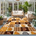 Area Rug 3x5ft, Fall Pumpkin Maple Leaf Orange Buffalo Plaid Washable ...