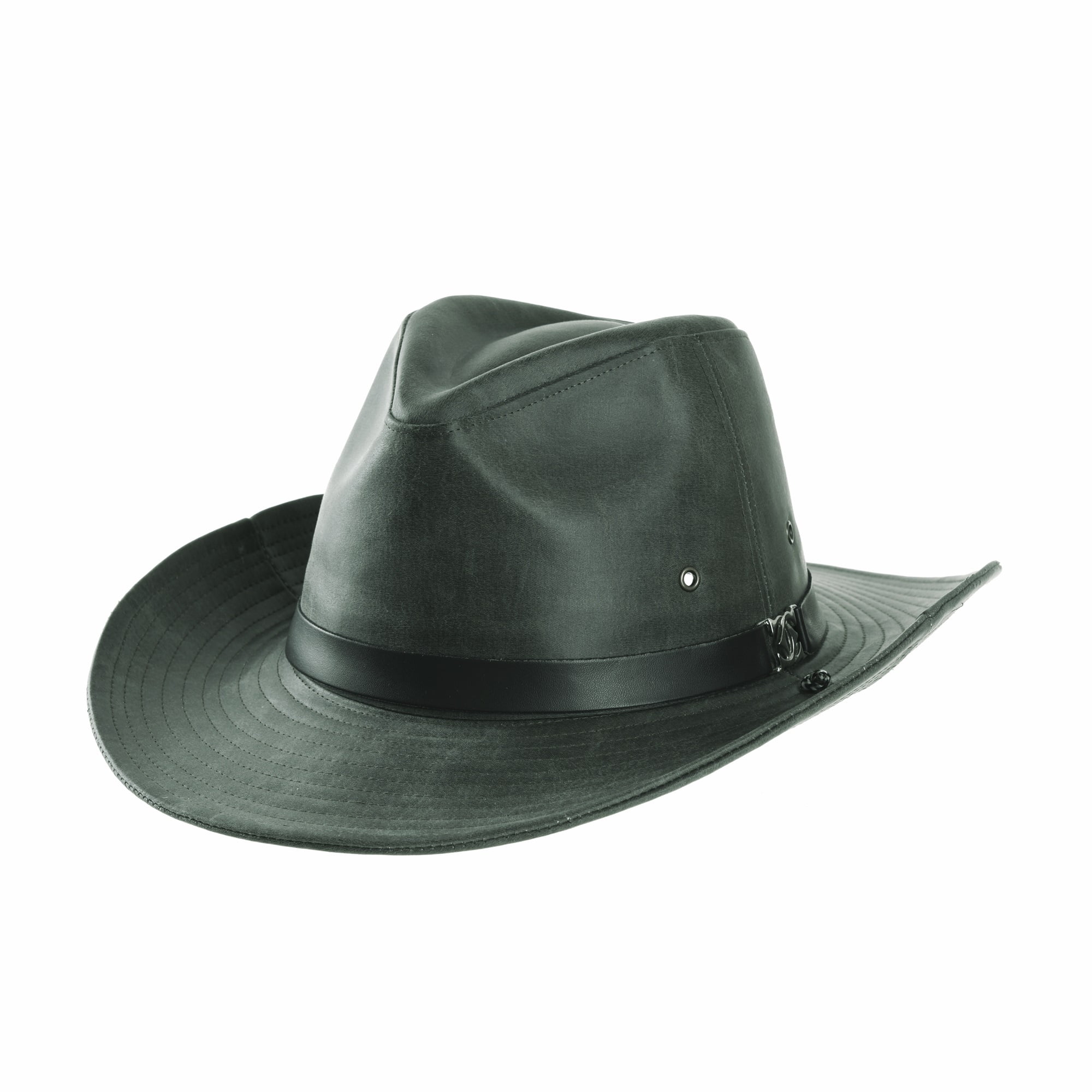 WITHMOONS Faux Leather Indiana Jones Hat Outback Hat Fedora CD8859 ...