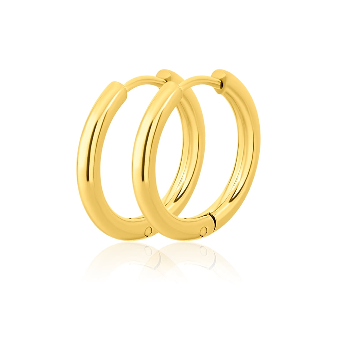 Click here for Jeenmata Huggie Hoop Mini Sparkling Earrings In Ye... prices