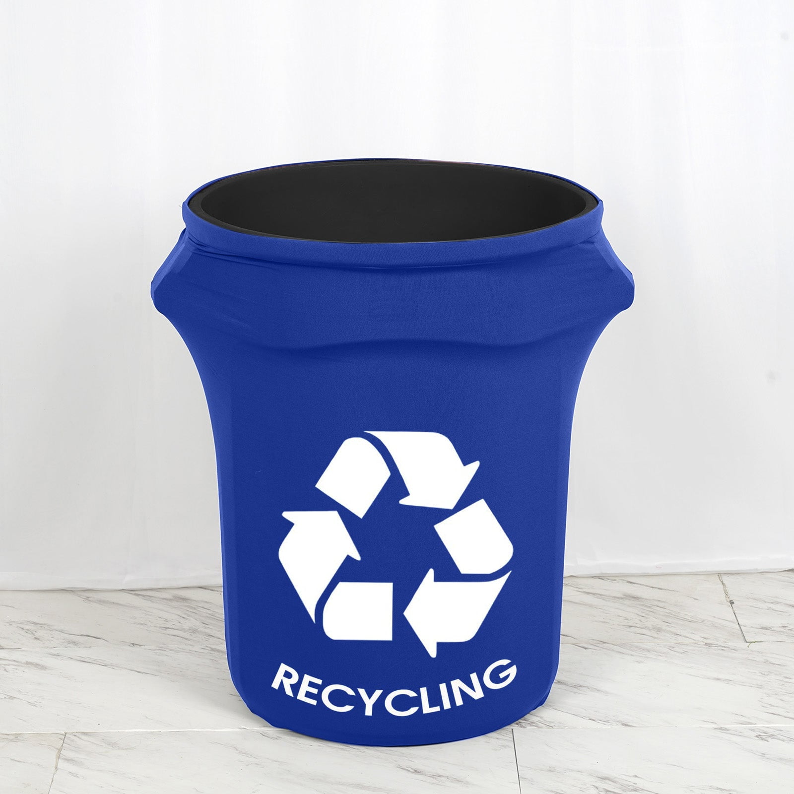 Efavormart 41-50 Gallon Royal Blue Spandex Stretch Trash Can Waste ...
