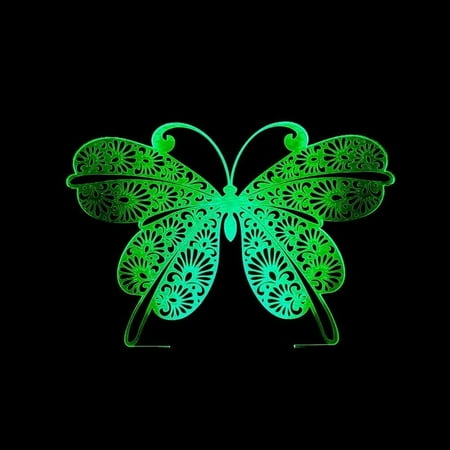 Table Lamps Pretty Butterfly LED Lamp Colorful Gradient 3D Stereoscopic ...