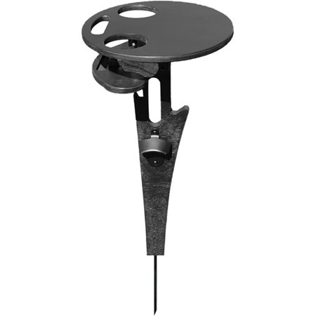 Outdoor Wine Table Stake Portable Folding with Storage, Beer Wood Wine ...