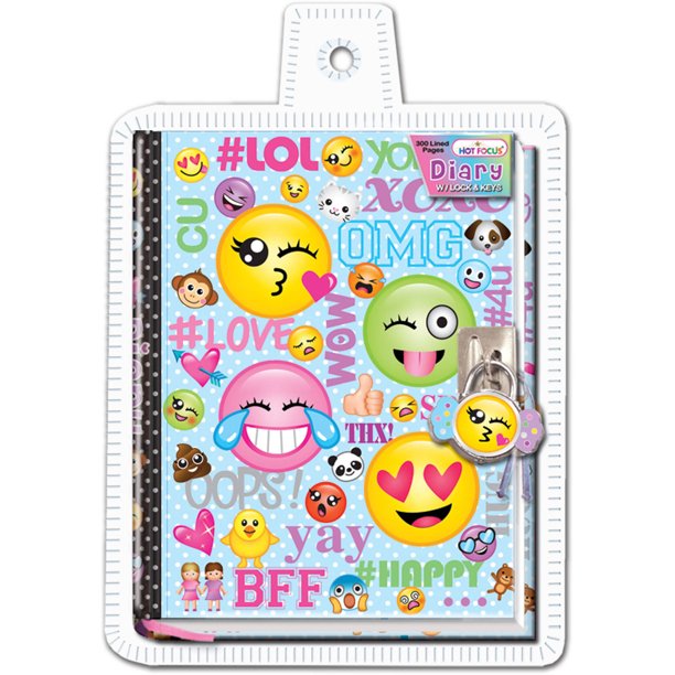 Hot Focus 251 EM 3D Diary with Lock in a sealed PVC package, Emoji ...