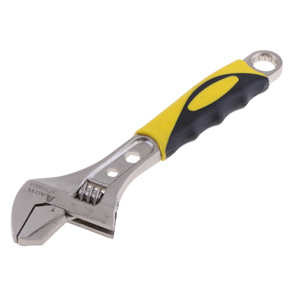8" Forged Carbon Steel Adjustable Wrench With Comfortable Rubber Grip 8 ...