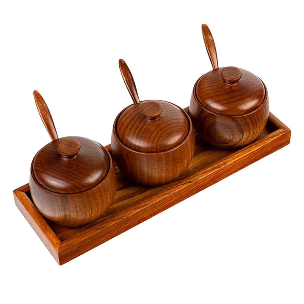 Salt Box | Japanese Vintage Sour Date Wood Wooden Spice Jar | Condiment ...