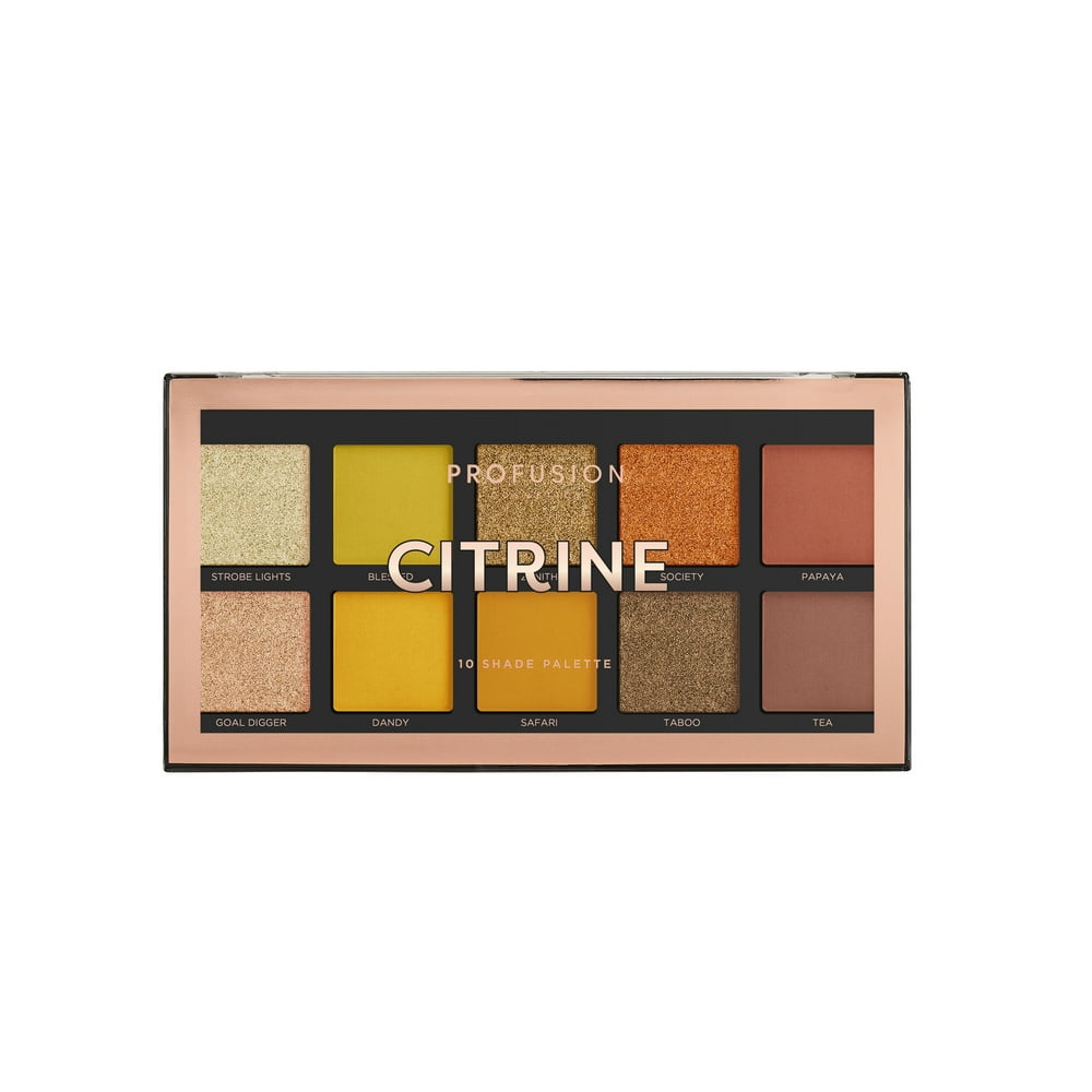 PROFUSION COSMETICS 10 SHADE EYESHADOW PALETTE - CITRINE 3.5 OZ ...