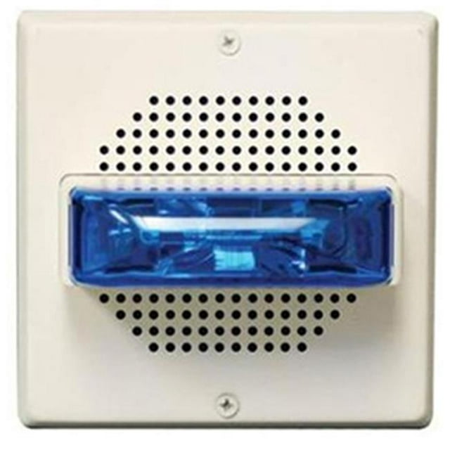 Wheelock E70B-24MCC-NW Ceiling Mount Speaker Strobe With Blue Lens ...