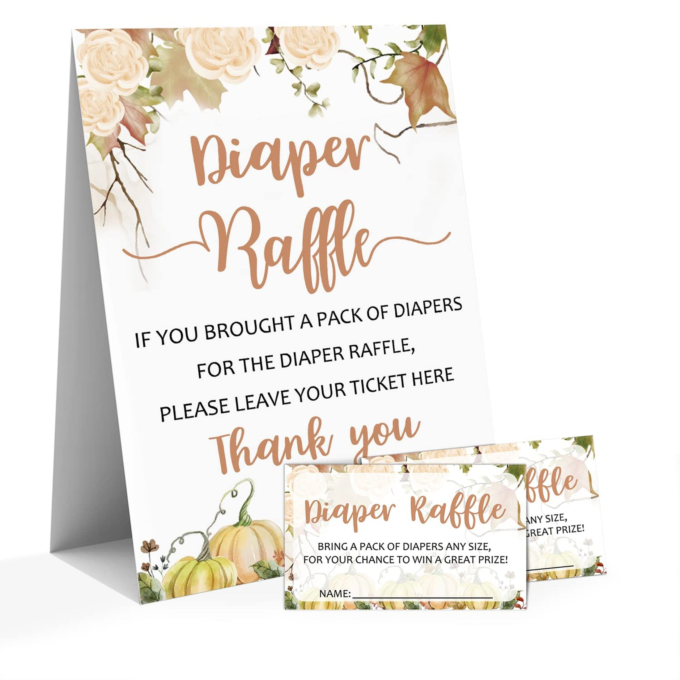 Diaper Raffle Delight: Engaging Baby Shower Game with Standing Sign and ...