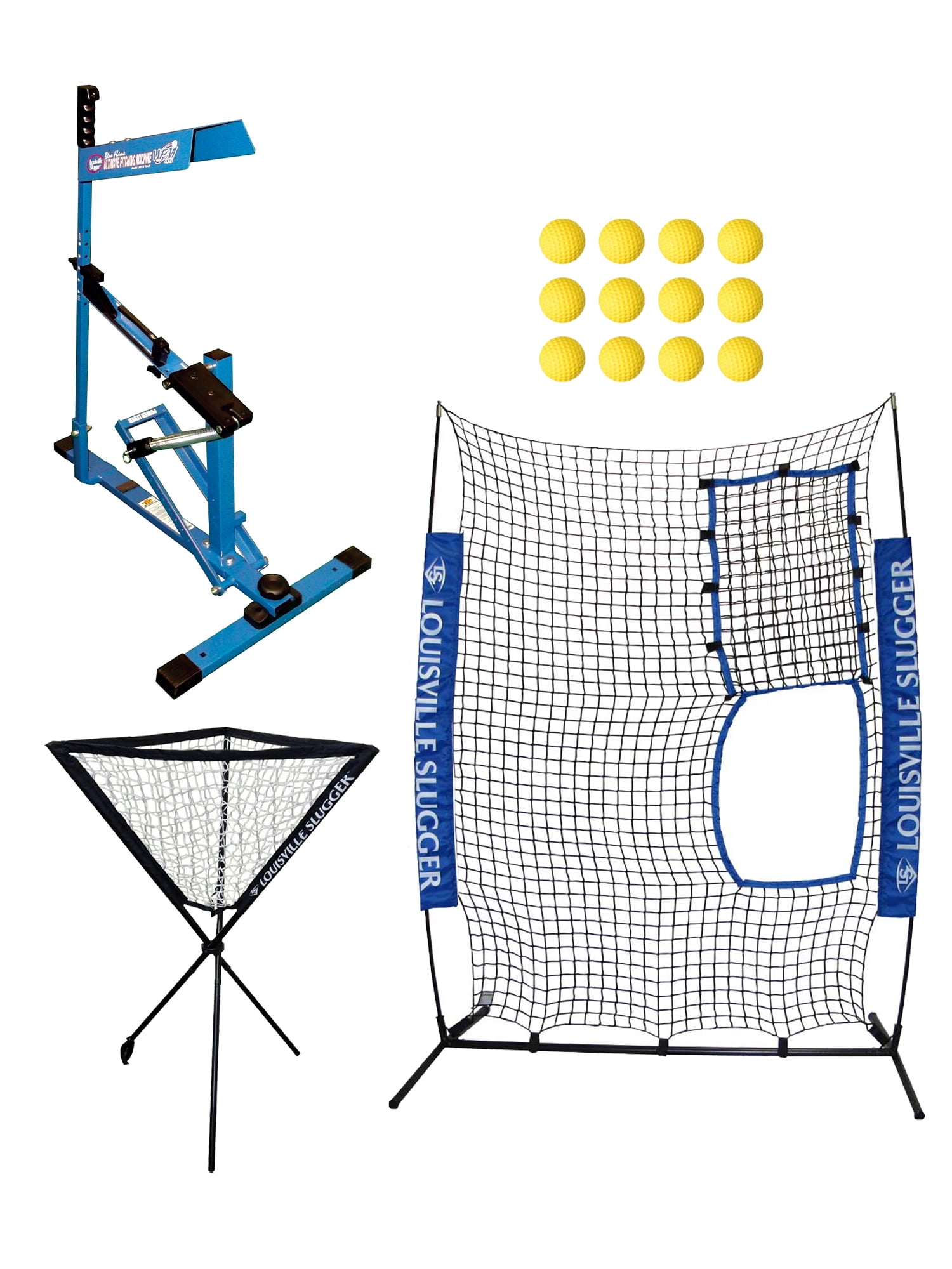 Louisville Slugger UPM 45 Blue Flame Pitching Machine, Flex Protective ...