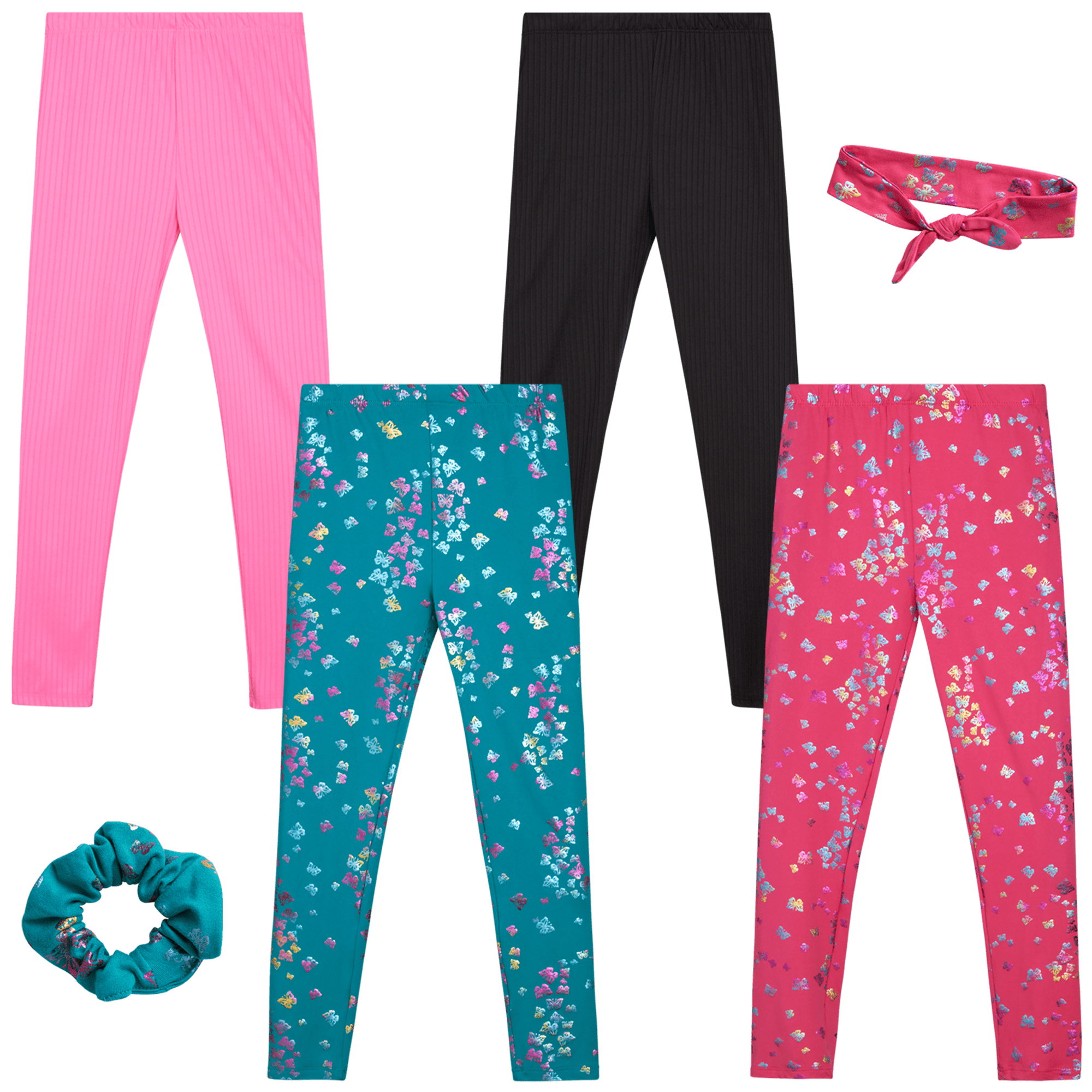 dELiA*s Girls' Leggings - 4 Pack Active Comfort Stretch Leggings, Hair ...