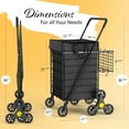 Stairs Climbing Shopping Cart w/Waterproof Basket Liner & 360° Swivel ...