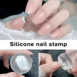 Litie French Tip Nail Stamp,Clear Silicone Reusable Nail Art Stamper ...