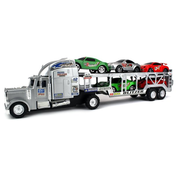 Blitzer Race Trailer Children's Kid's Friction Toy Truck Ready To Run w ...